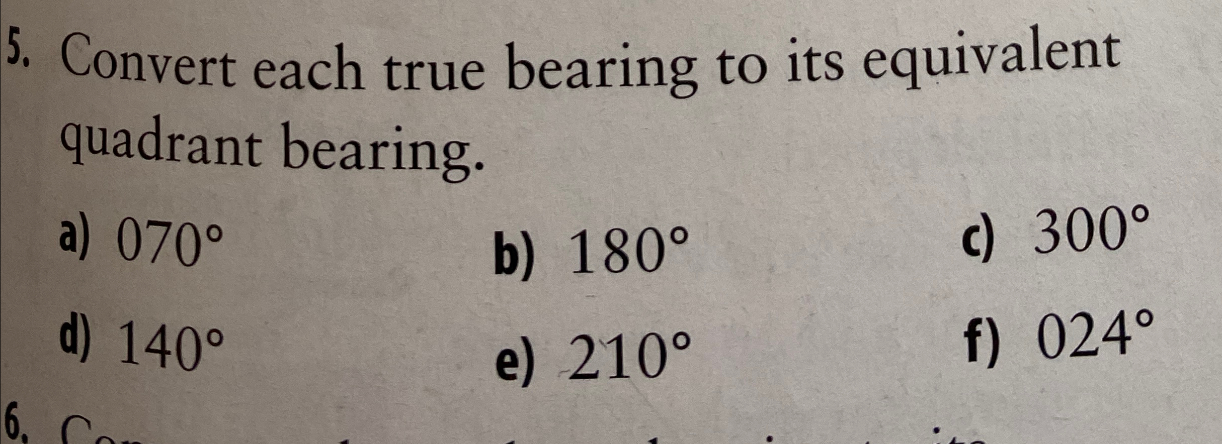 Solved Convert each true bearing to its equivalent quadrant | Chegg.com