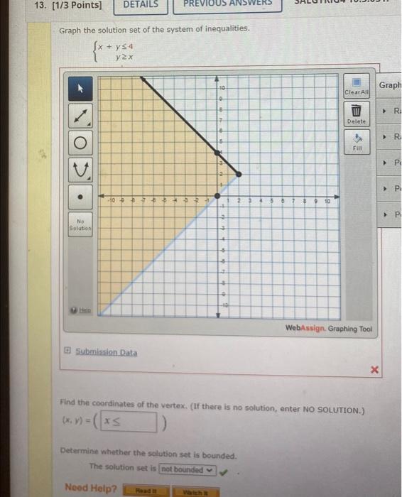 Solved Graph the linear system, either by hand or using a | Chegg.com