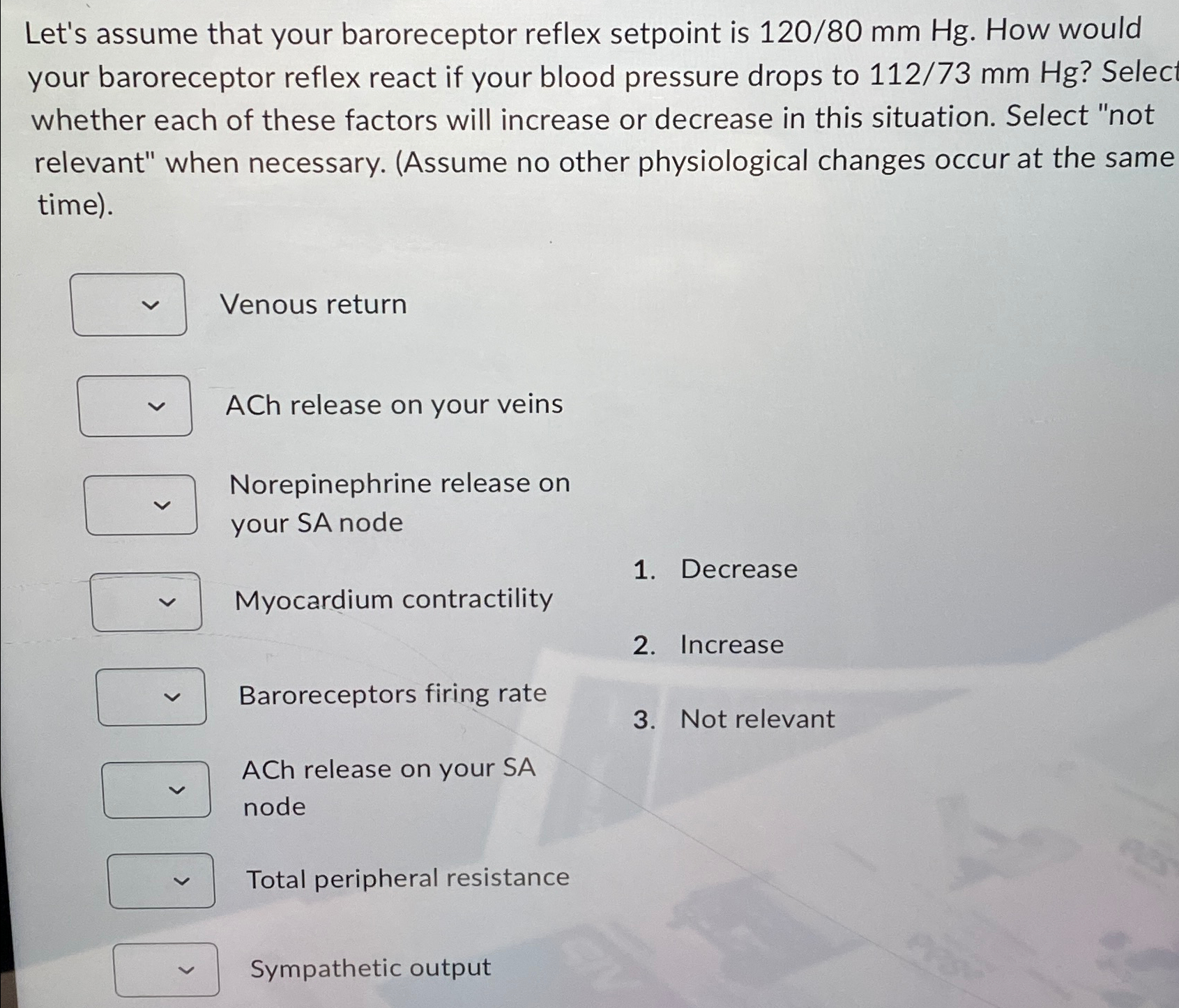 Solved Let's assume that your baroreceptor reflex setpoint | Chegg.com