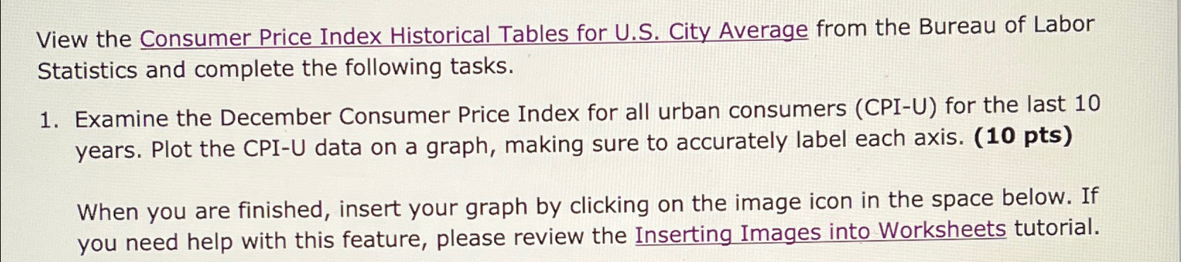 Solved View the Consumer Price Index Historical Tables for | Chegg.com
