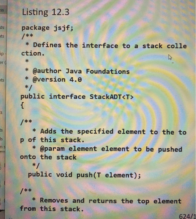 Solved ss ads ats Listing 12.3 package jsjf; /** * Defines | Chegg.com