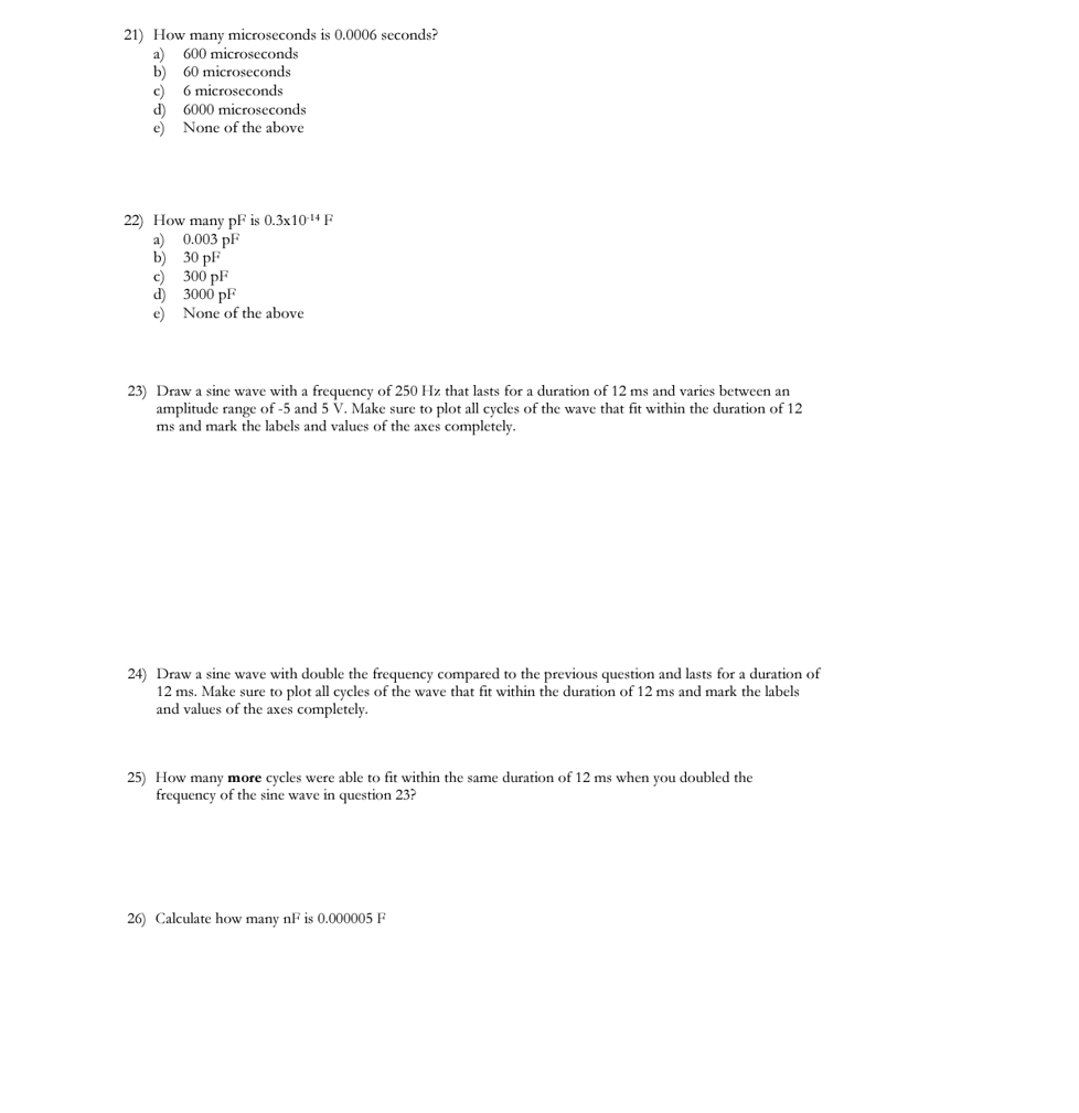 Solved How many microseconds is 0.0006 ﻿seconds?a) 600 | Chegg.com