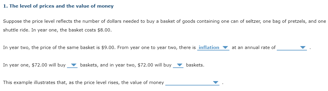 Solved The level of prices and the value of moneySuppose the | Chegg.com