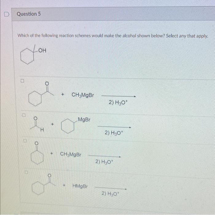 Solved Which of the following reaction schemes would make | Chegg.com