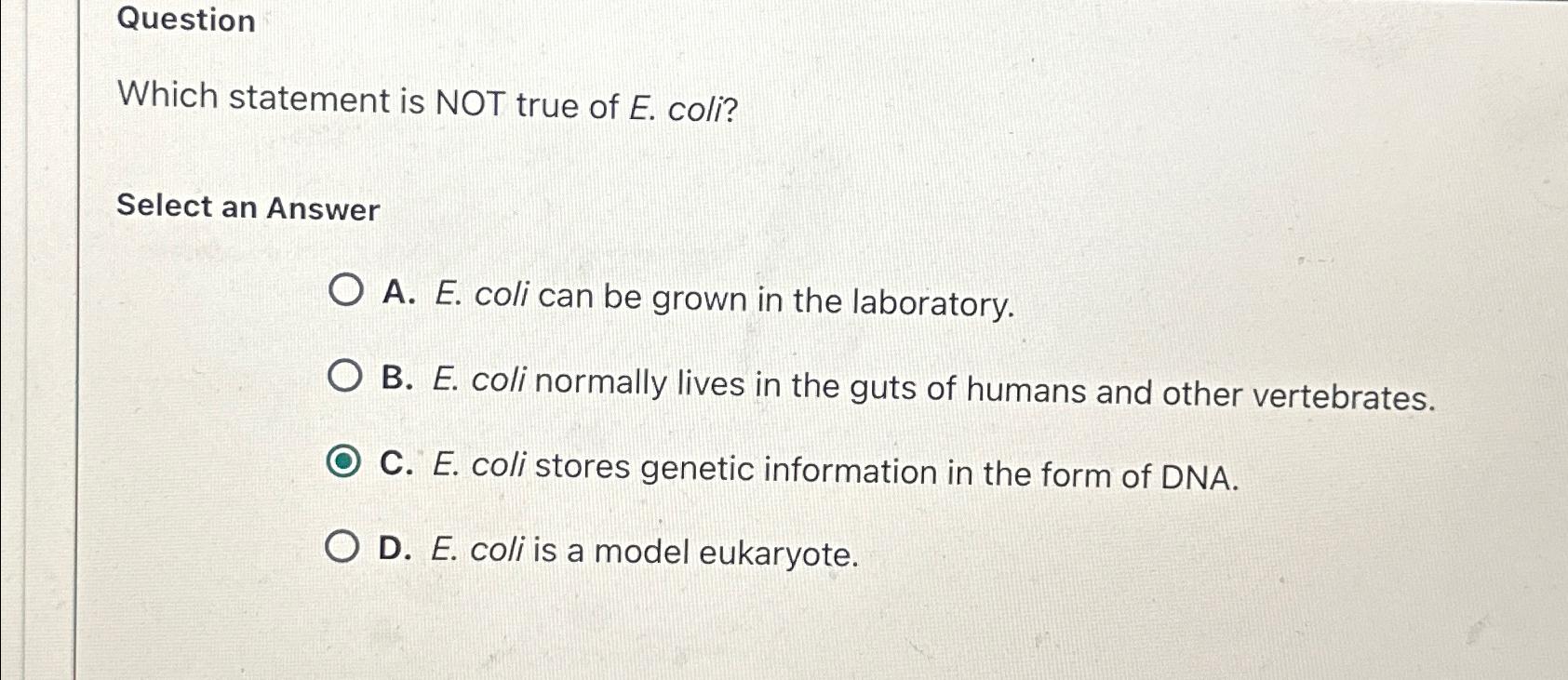 Solved QuestionWhich statement is NOT true of E. | Chegg.com