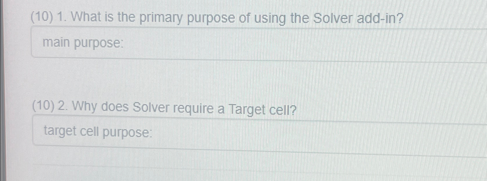 Solved (10) 1. ﻿What is the primary purpose of using the | Chegg.com