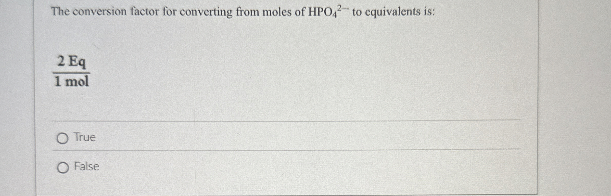 Solved The conversion factor for converting from moles of | Chegg.com