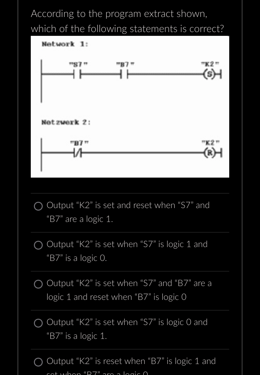 Solved According to the program extract shown, which of the | Chegg.com