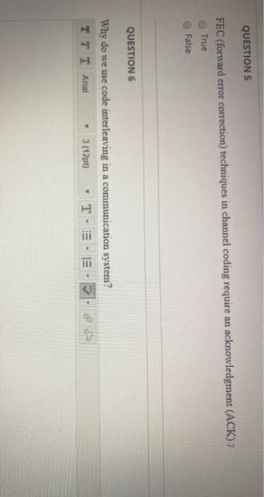 Solved QUESTIONS FEC (forward error correction) techniques | Chegg.com