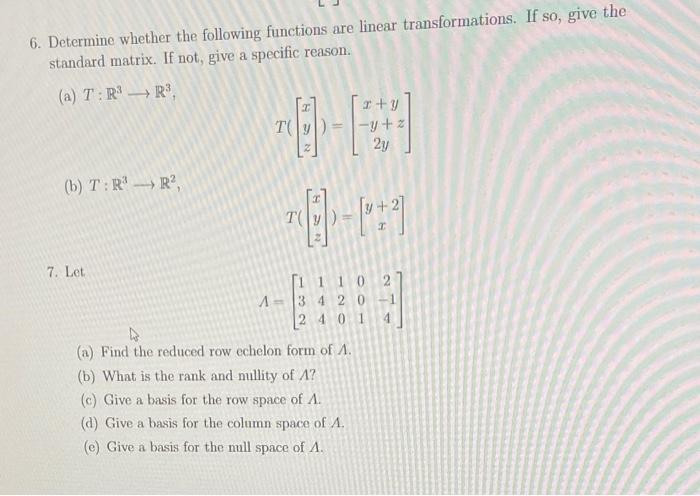 Solved 6. Determine whether the following functions are | Chegg.com