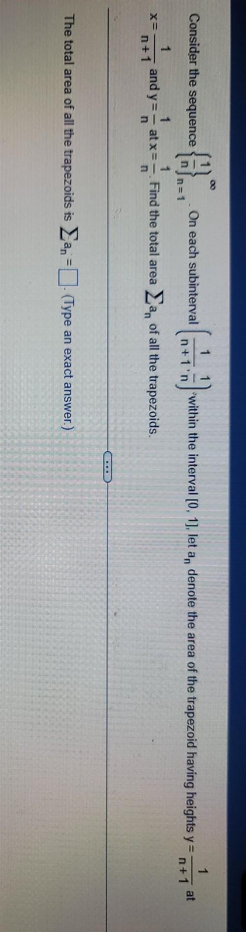 Solved 1 Consider the sequence 62 On each subinterval 1) | Chegg.com