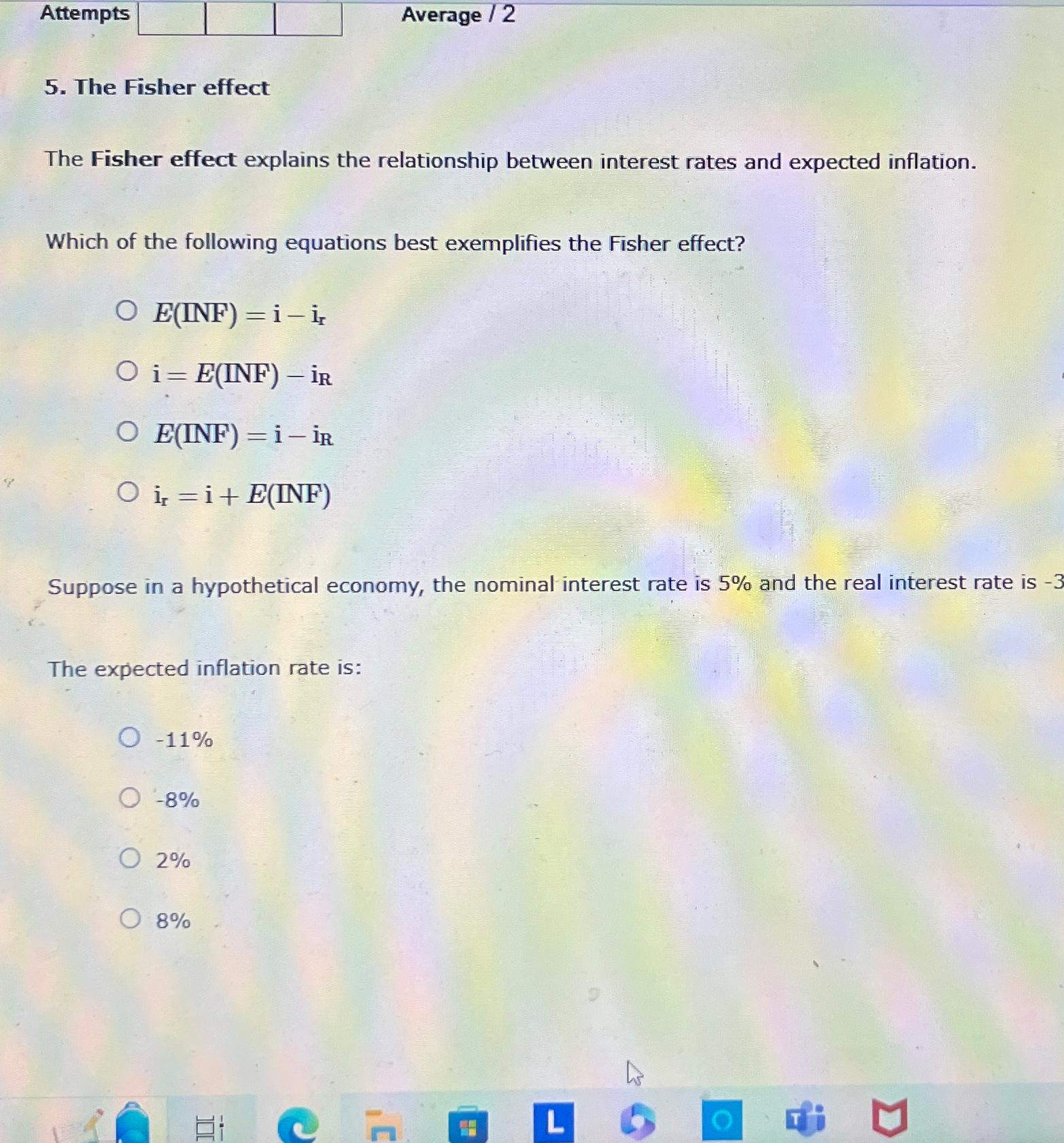 Solved AttemptsAverage / 25. ﻿The Fisher effectThe Fisher | Chegg.com