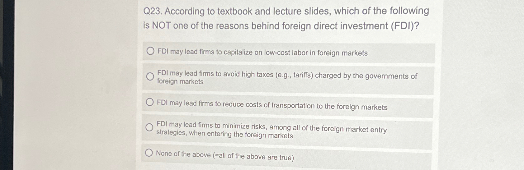 Q23. ﻿According to textbook and lecture slides, which | Chegg.com