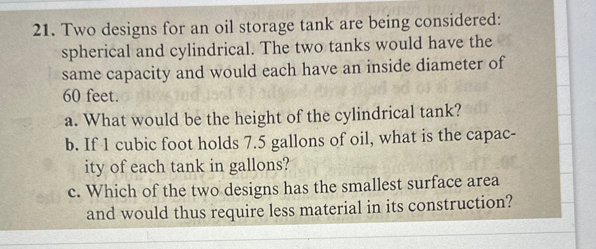 Solved Two designs for an oil storage tank are being | Chegg.com