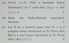 Solved (a) ﻿Given ninN, find a bounded linear functional f | Chegg.com