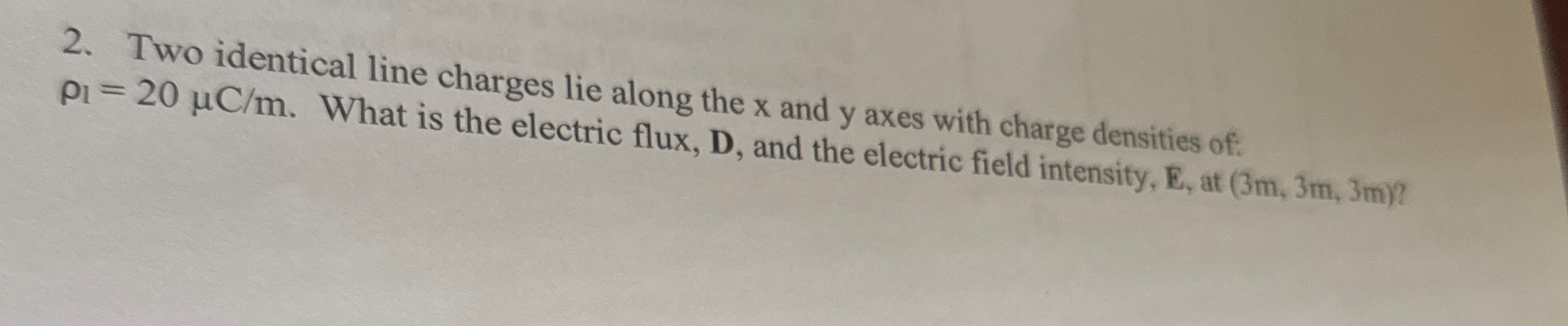 Solved Two identical line charges lie along the x ﻿and y | Chegg.com