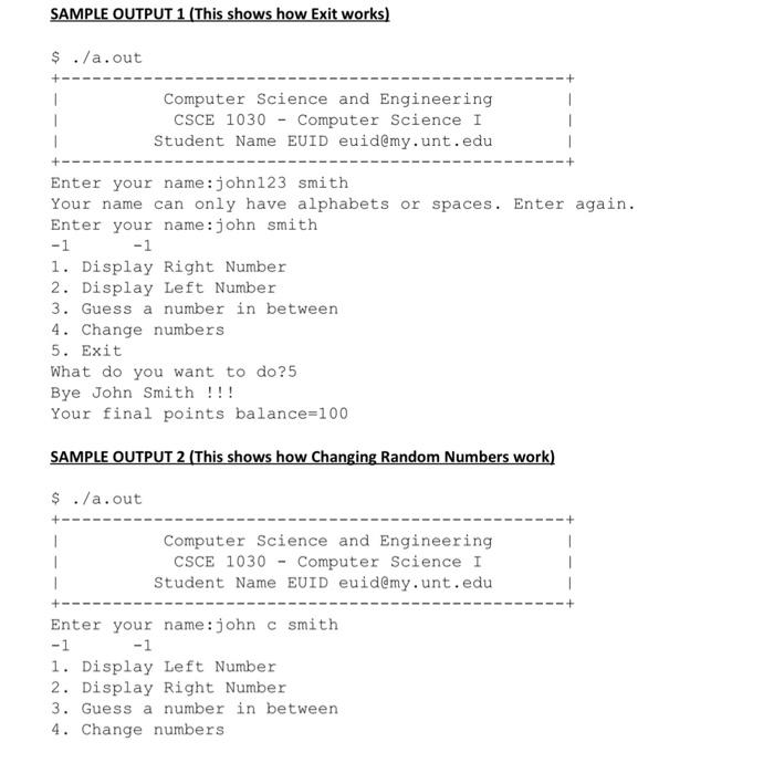 Solved SAMPLE OUTPUT 5 (This shows how Guessing a number | Chegg.com