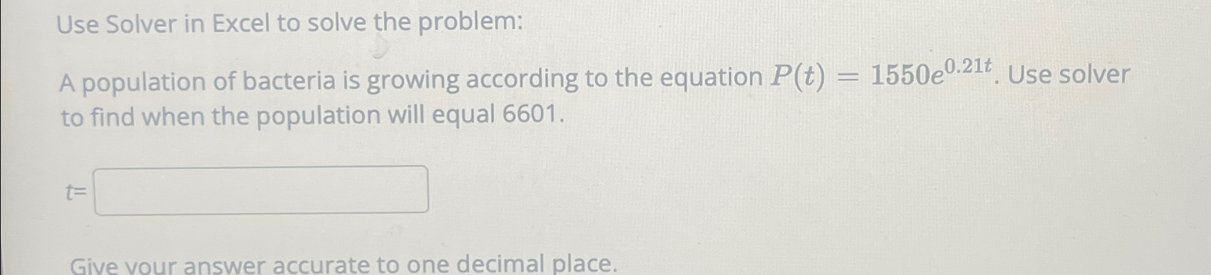 Solved Use Solver in Excel to solve the problem:A population | Chegg.com