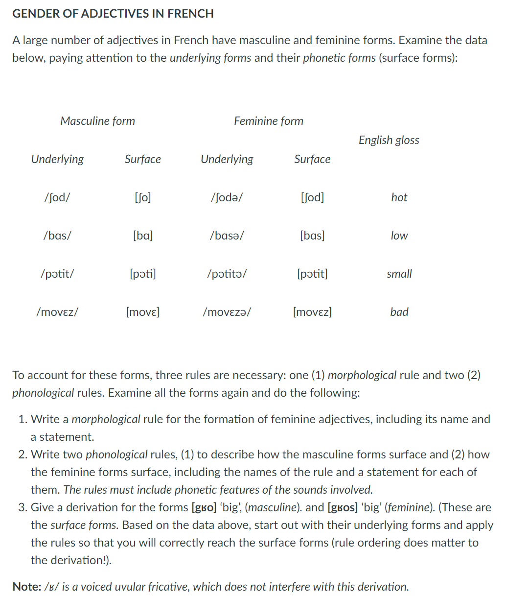 GENDER OF ADJECTIVES IN FRENCHA large number of | Chegg.com