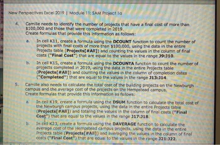 Solved New Perspectives Excel 2019 Module 11: SAM Project la | Chegg.com