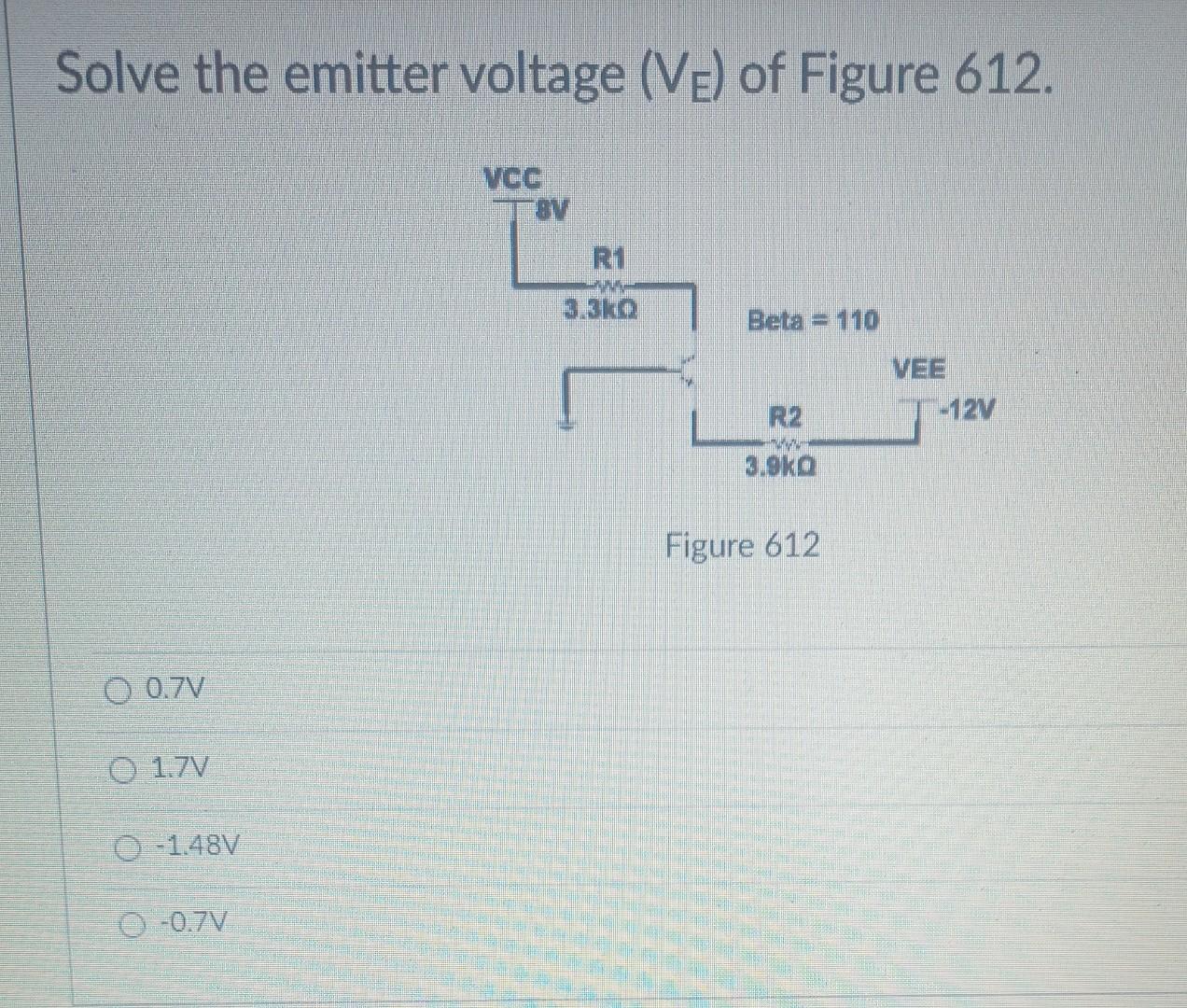 Solved Solve the collector-emitter voltage (VCE) of Figure | Chegg.com