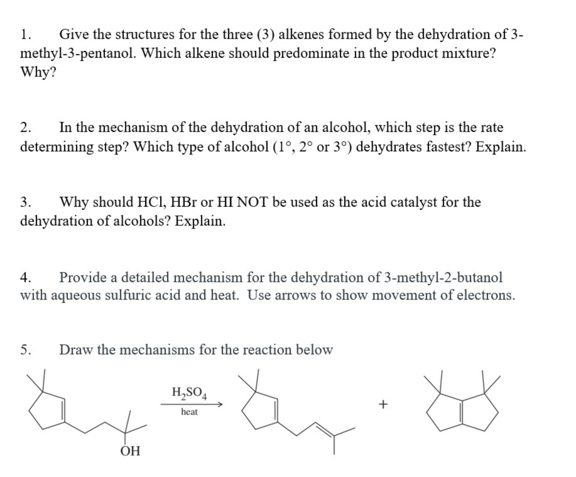 Solved Give the structures for the three (3) ﻿alkenes formed | Chegg.com