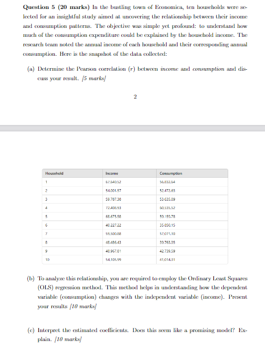 Solved Question 5 ( 20 ﻿marks) ﻿In the bustling town of | Chegg.com