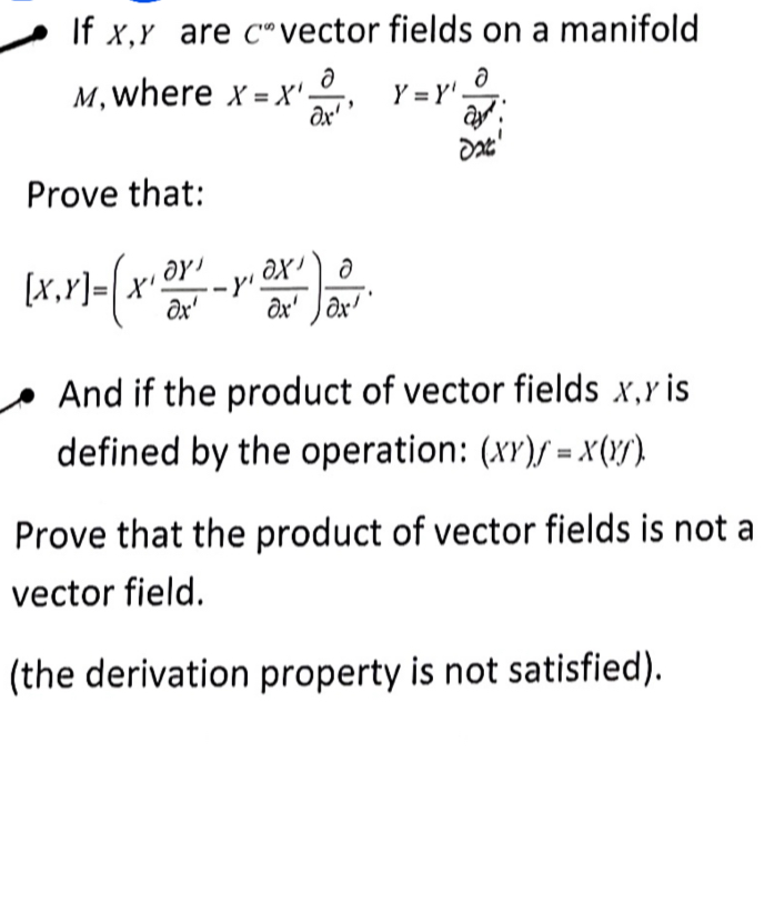 Solved How to solve And if the product of vector fields x,Y | Chegg.com