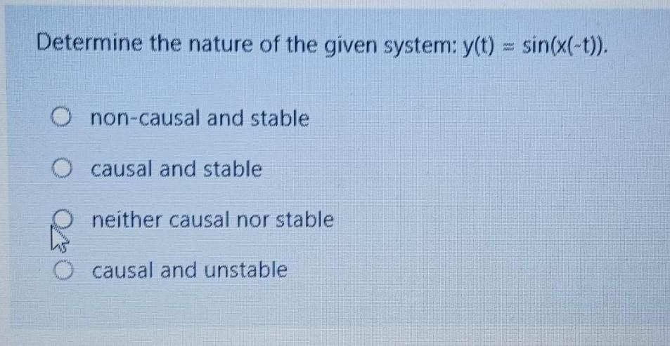 Solved Determine the nature of the given system: | Chegg.com