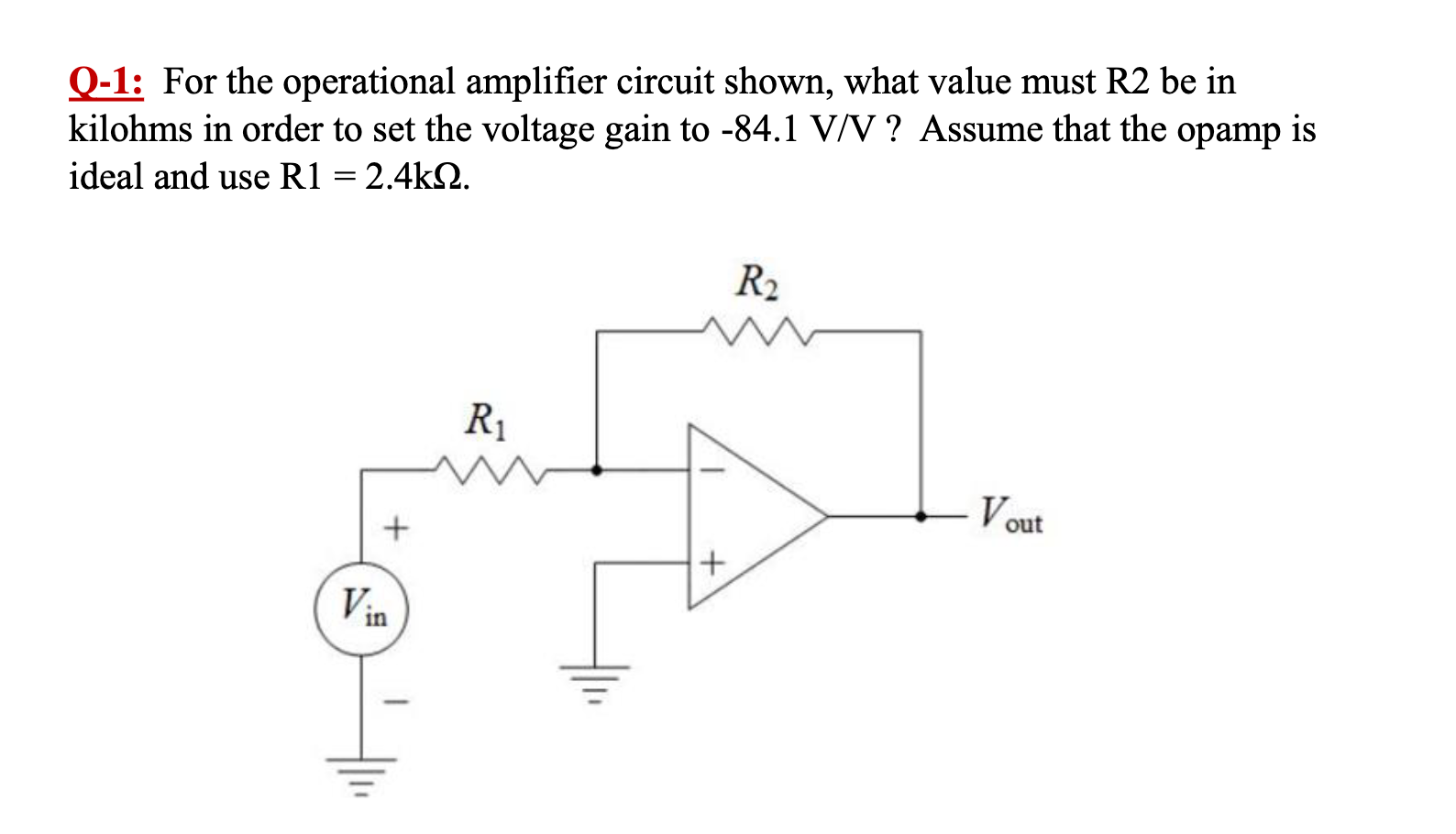 Solved Q-1: For the operational amplifier circuit shown, | Chegg.com