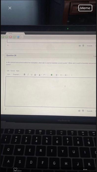 Solved In the current/noncurrent method for translation, | Chegg.com