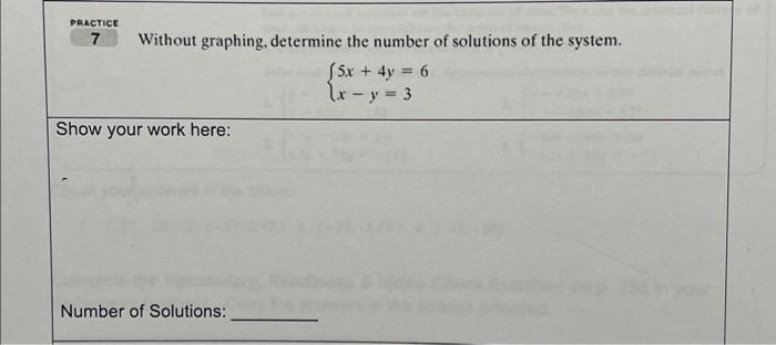 Solved 7 Without graphing, determine the number of solutions | Chegg.com