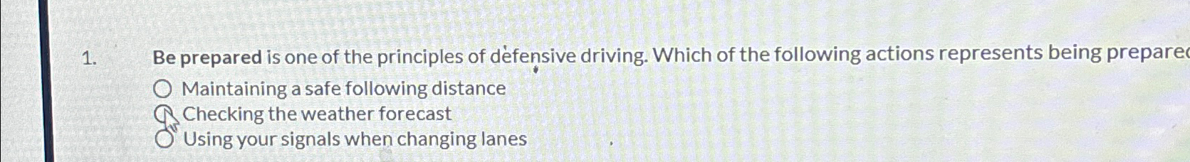 Solved Be prepared is one of the principles of defensive | Chegg.com
