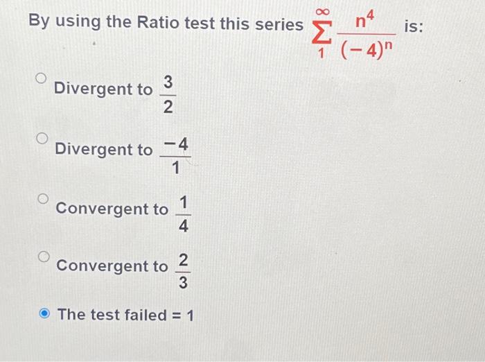 Solved By using the Ratio test this series Divergent to 3 2 | Chegg.com