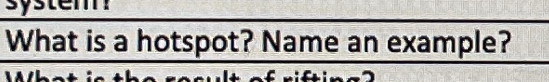 What is a hotspot? Name an example? | Chegg.com