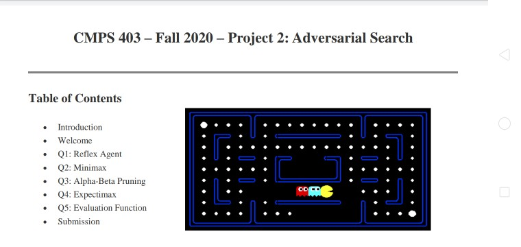 CMPS 403 – Fall 2020 - Project 2: Adversarial Search | Chegg.com