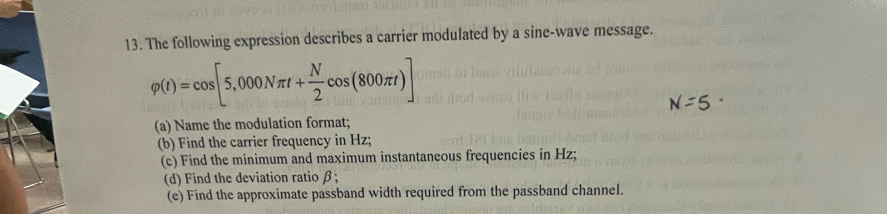 Solved The following expression describes a carrier | Chegg.com
