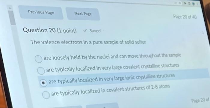 Solved The valence electrons in a pure sample of solid | Chegg.com