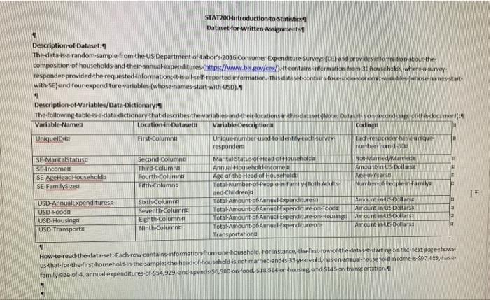 STAT200 Introduction to Statistics Assignment #3: | Chegg.com