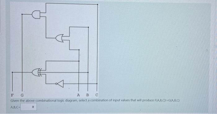 Solved F G А в с Given the above combinational logic | Chegg.com