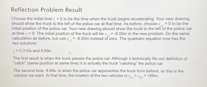Solved Reflection Problem Result Choose the initial time t=0 | Chegg.com