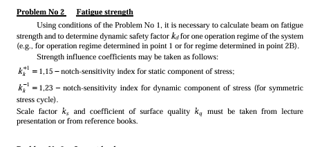 Solved Problem No2 ﻿Fatigue strengthUsing conditions of the | Chegg.com