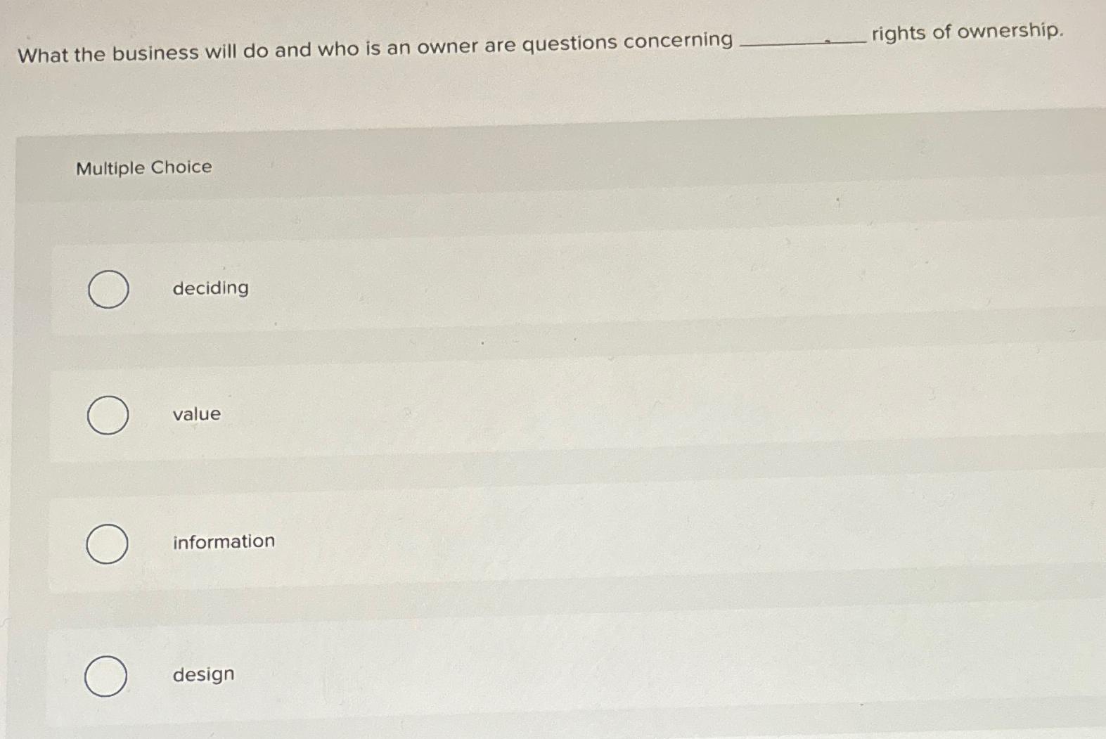 Solved What the business will do and who is an owner are | Chegg.com
