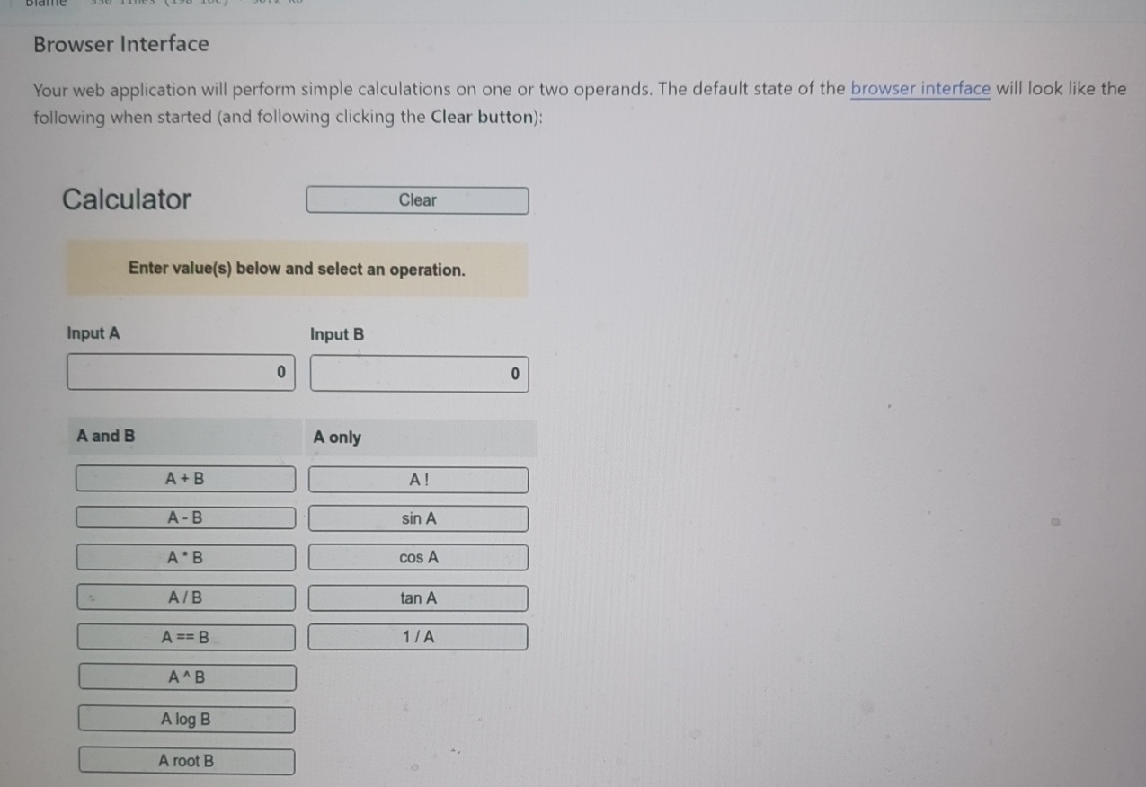 Solved Browser InterfaceYour web application will perform | Chegg.com