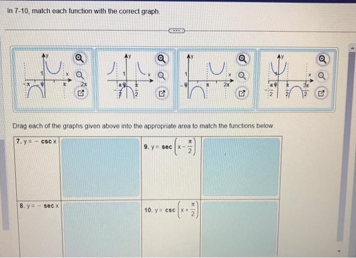 Solved In 7−10, match each function with the correct graph. | Chegg.com