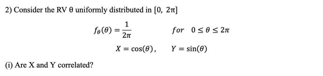 Solved Consider the RV θ ﻿uniformly distributed in | Chegg.com
