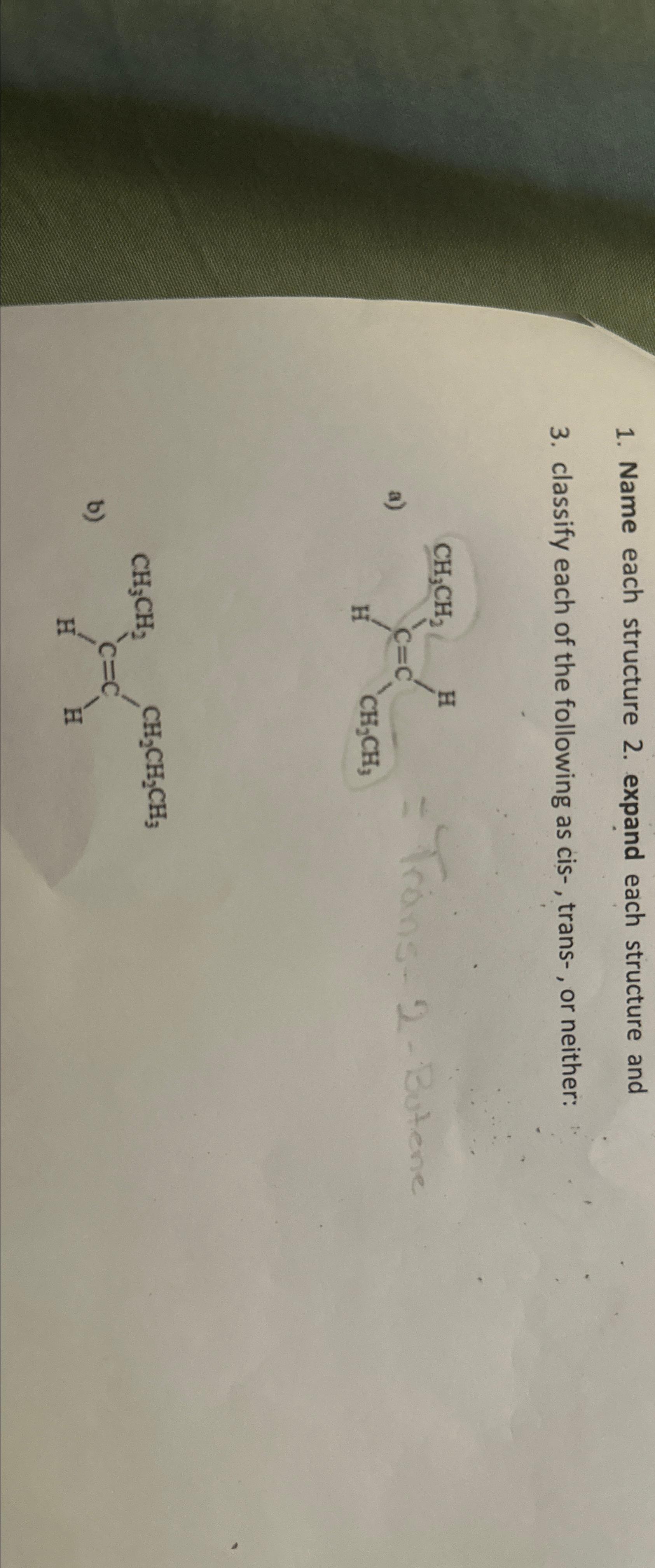 Solved Name each structure 2. ﻿expand each structure | Chegg.com