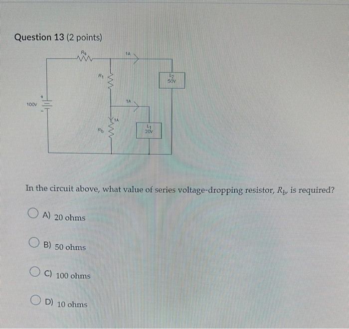Solved Question 13 (2 points) In the circuit above, what | Chegg.com