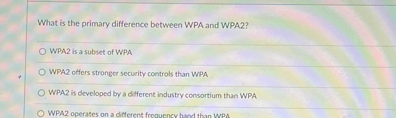 What is the primary difference between WPA and | Chegg.com