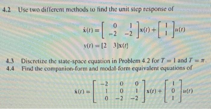 4.2 Use two different methods to find the unit step | Chegg.com